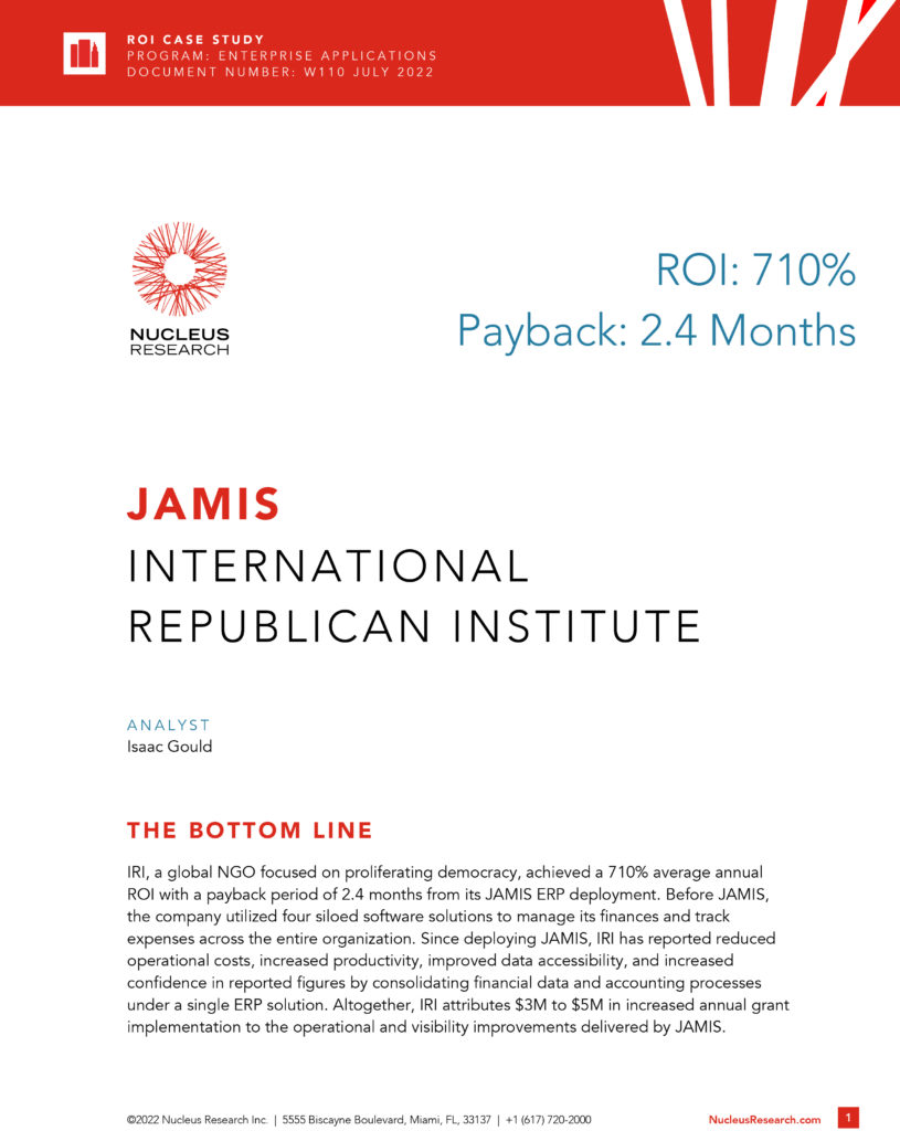 Nucleus Research ROI Case Study – International Republican Institute